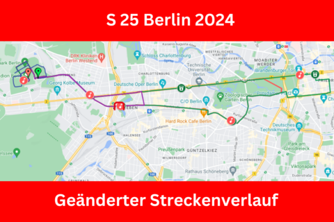 S25 Berlin | Geänderte Streckenführung beim S 25 Berlin 2024